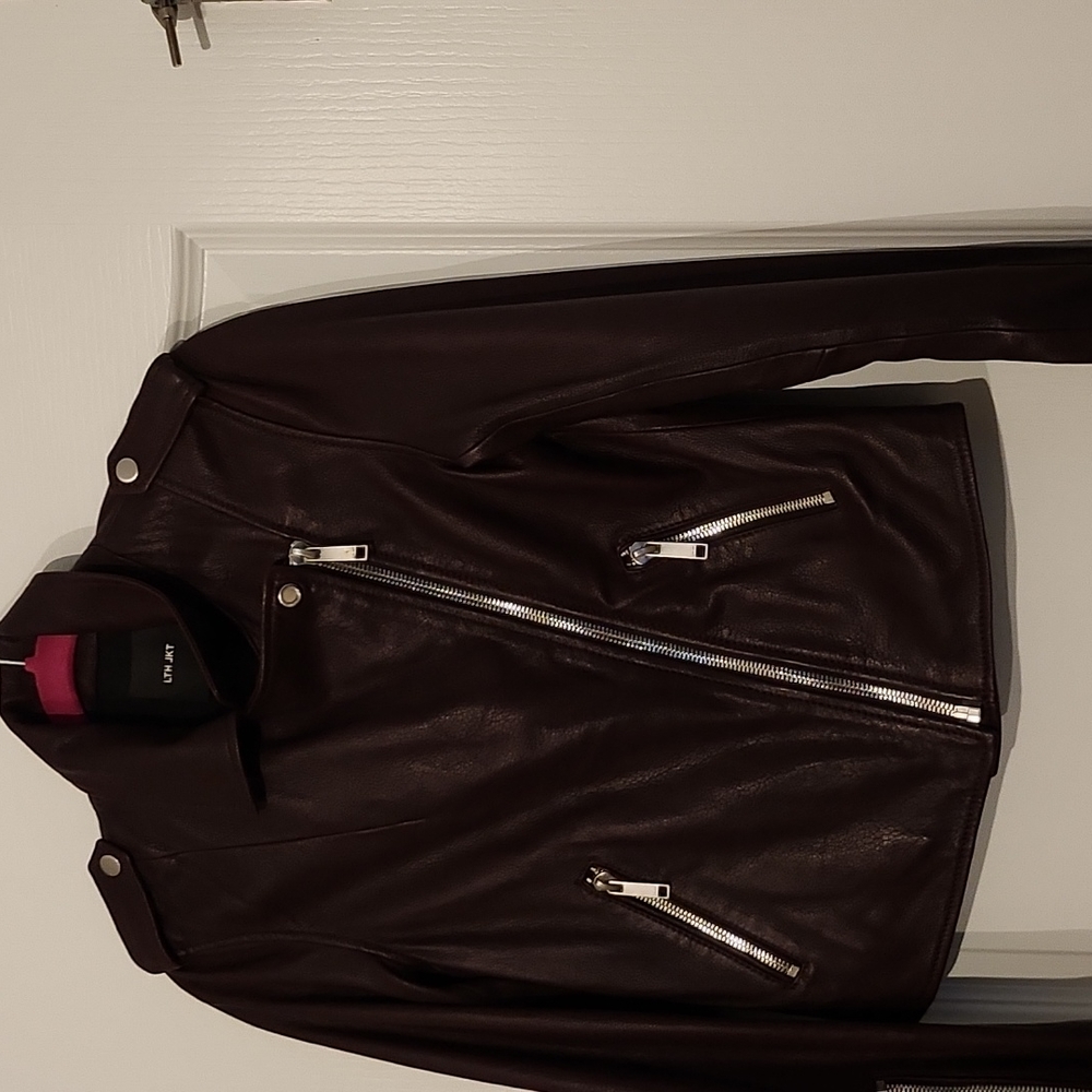Lth Jkt Leather Moto Jacket Brown Bomber Size Small N… - Gem
